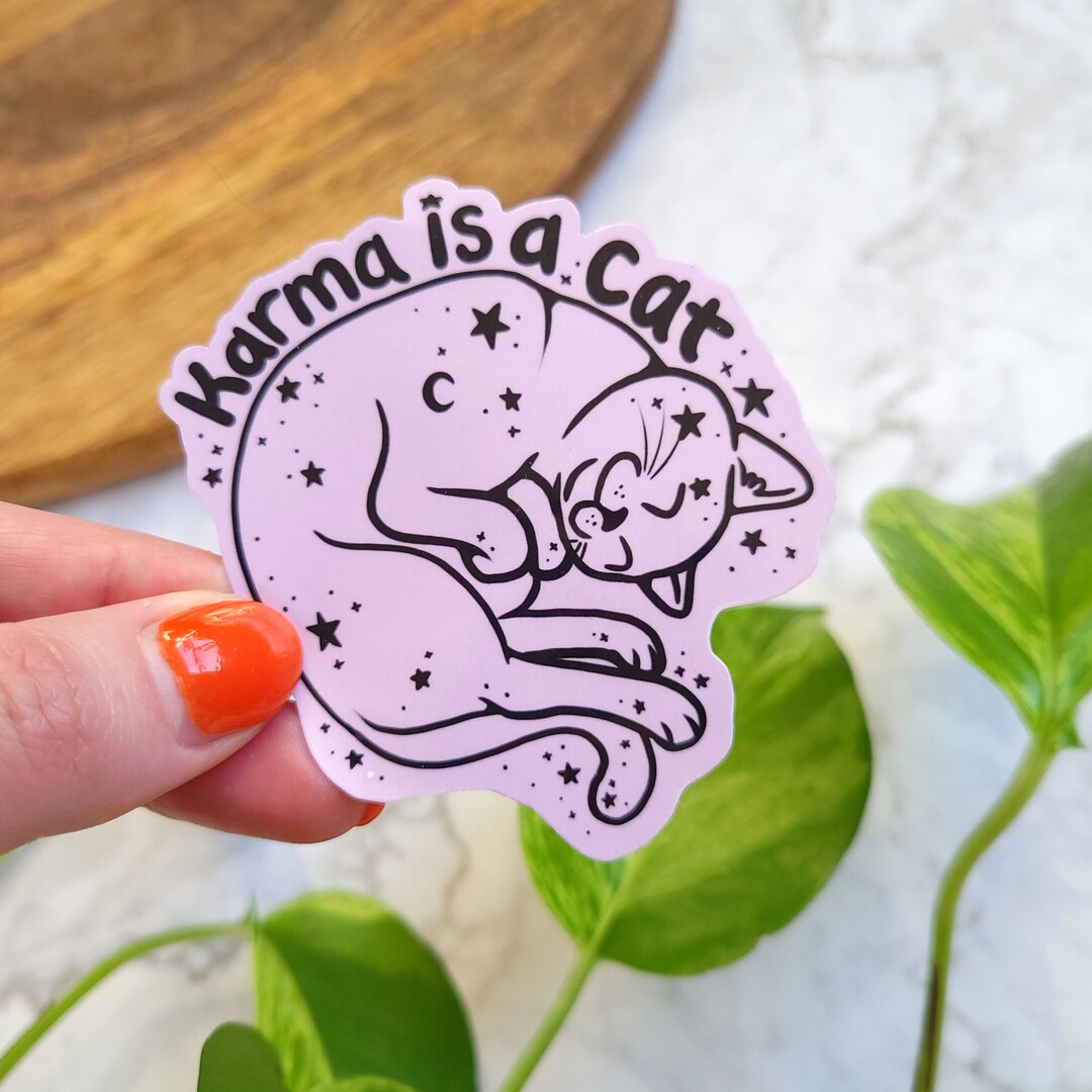 Karma is a Cat 3"x2.8" Glossy Vinyl Sticker - Swiftie, Taylor's Version ...