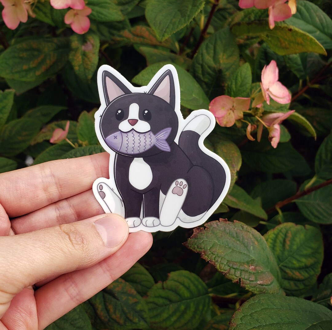 Proud Tuxedo Cat 3x2.4" Vinyl Sticker - Cat Lover Gift, Kawaii Kitty ...