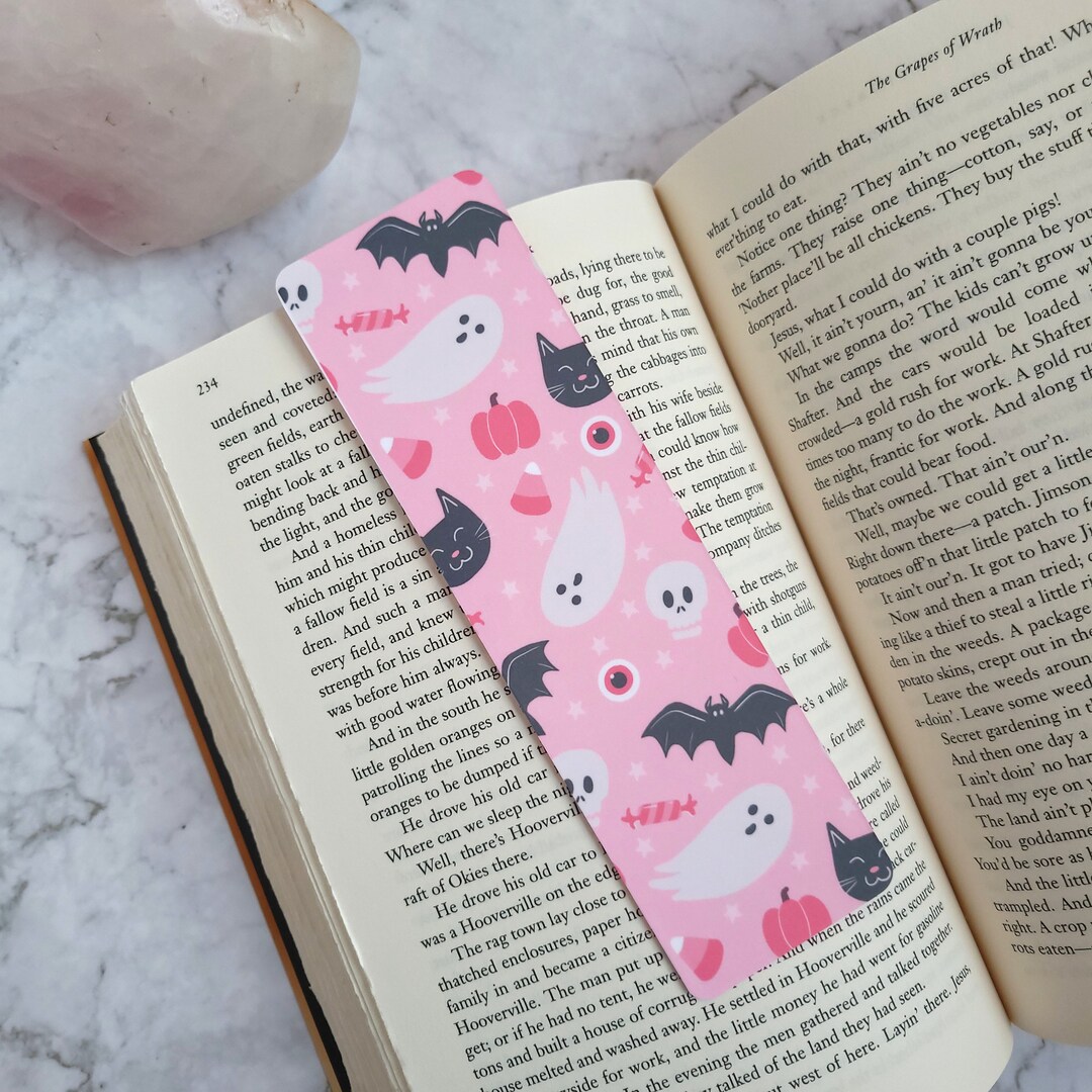 Pink Halloween Glossy Bookmark (2x7") - Spooky Season, Pastel Goth - Etsy