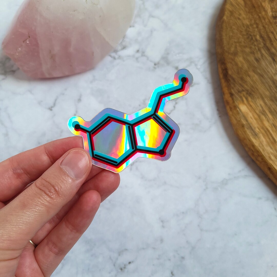 Serotonin Molecule 3 Holographic Vinyl Sticker Science - Etsy