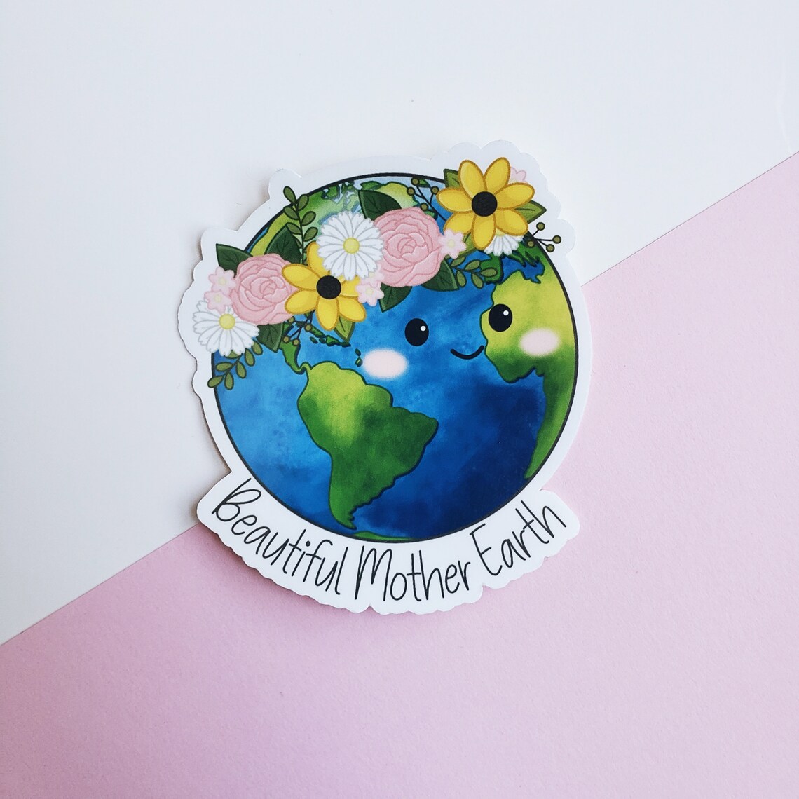 Beautiful Mother Earth 3 Vinyl Sticker glossy Save | Etsy
