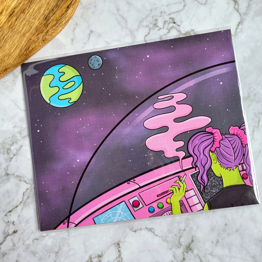 Stoner Alien Art Print - Matte 10x8" or 7x5" - Etsy UK