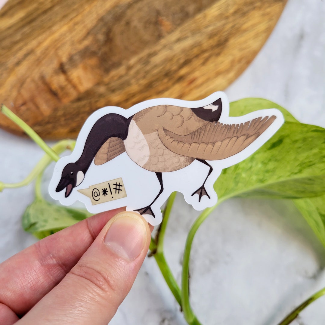 Angry Goose 3.5" Vinyl Sticker (glossy) - Canada Goose, Hissing Goose ...
