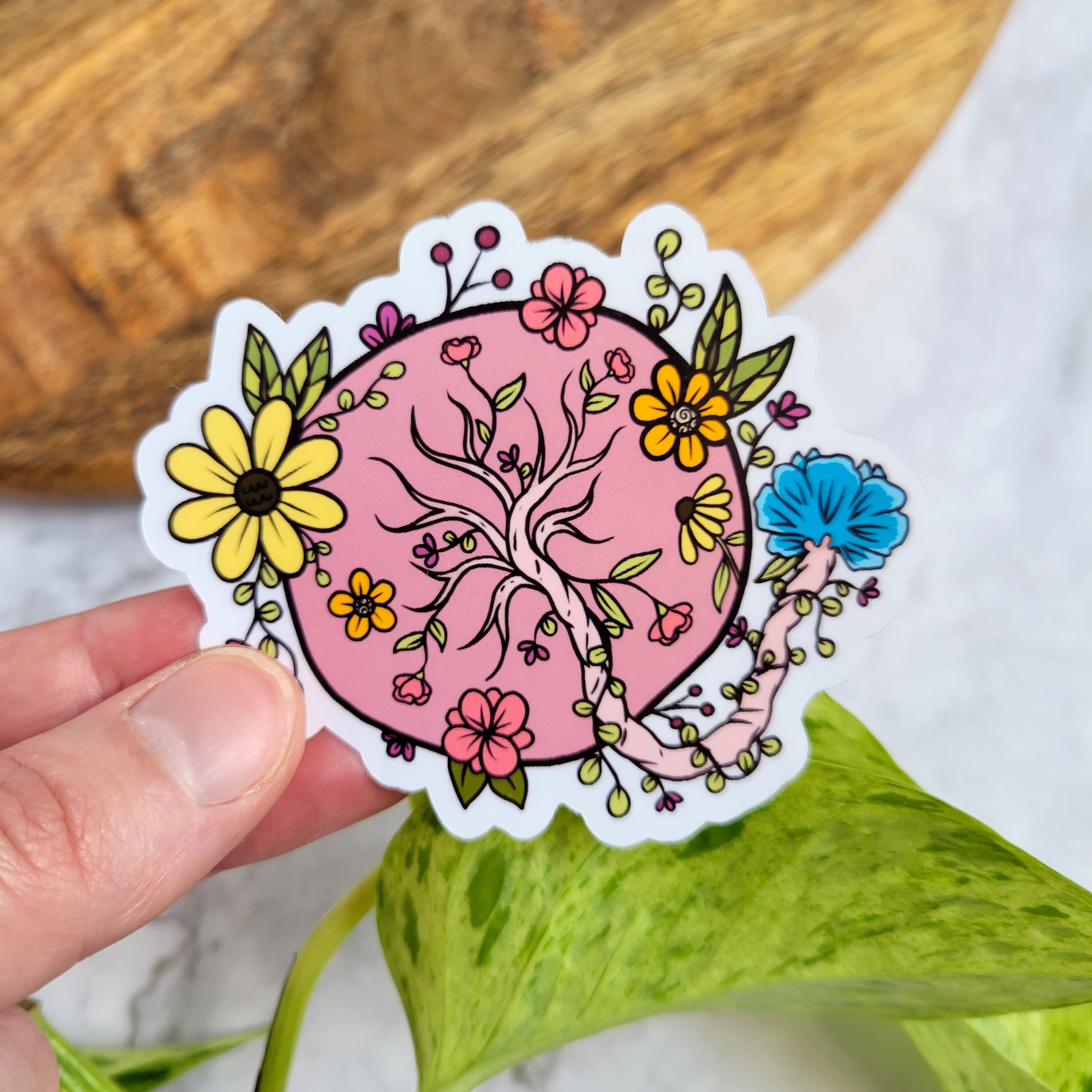 Floral Uterus & Placenta Glossy 3" Vinyl Stickers - Etsy