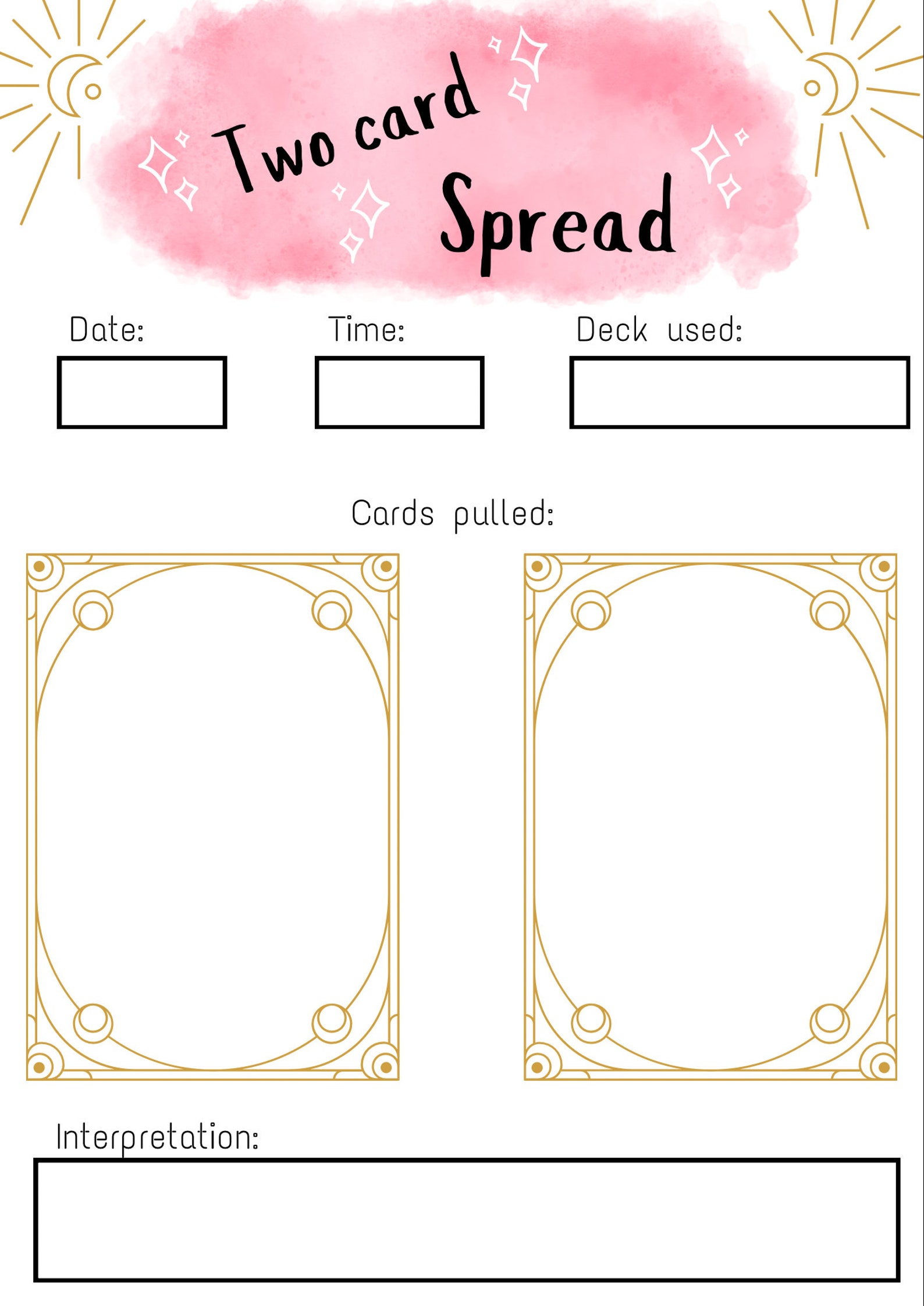 7pc Tarot Reading Template Tarot Spreads Witches Tarot Reading Template ...