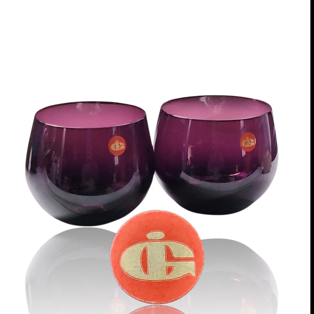 Amethyst Purple Roly Poly Glasses: Vintage 1960s Ingrid Glas - Etsy