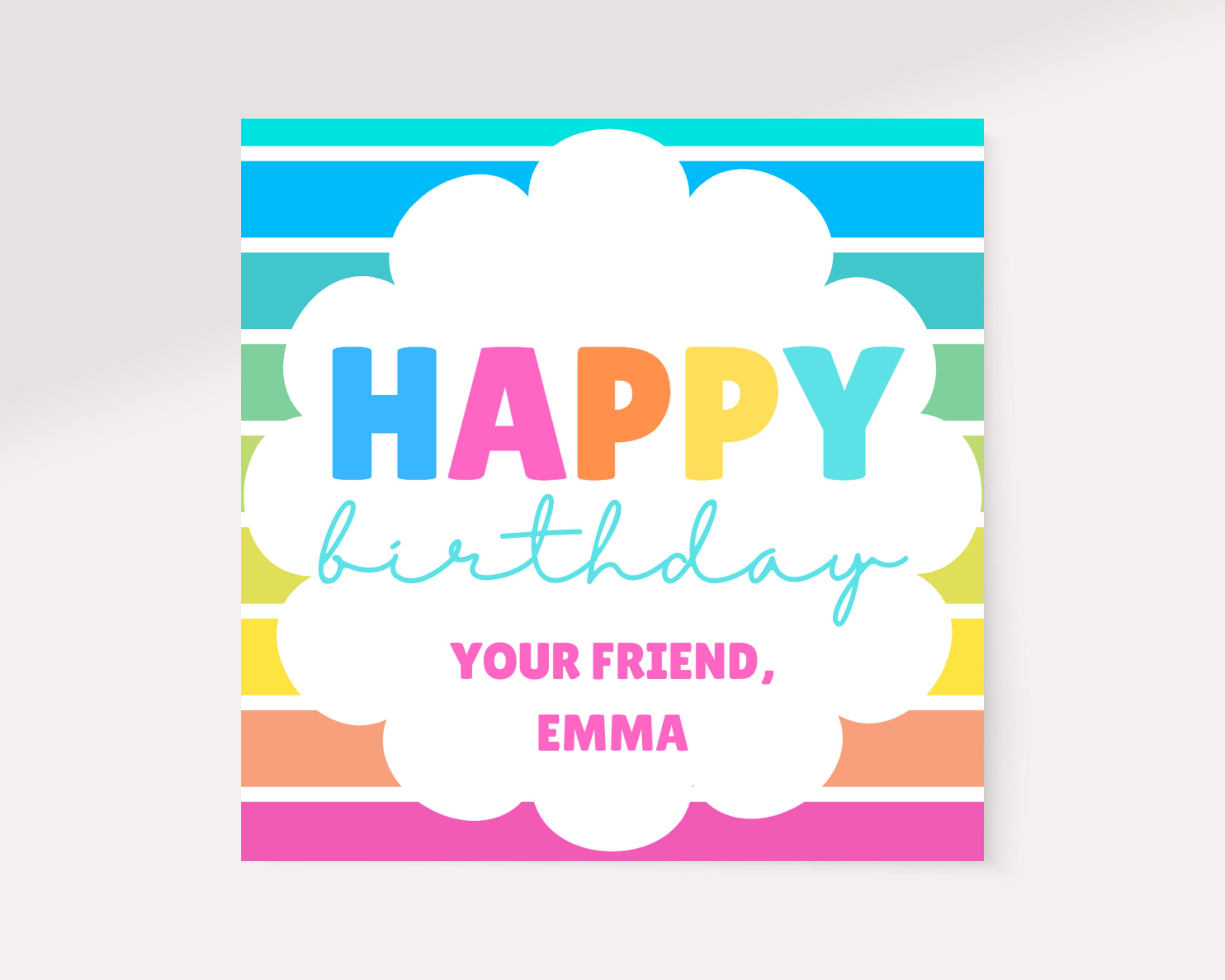 Editable Happy Birthday Gift Tag Editable Gift Tag for - Etsy