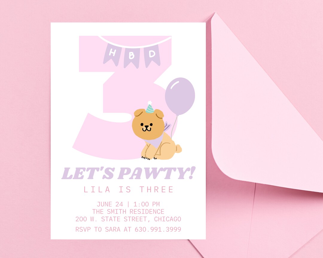 Come Sit Stay Birthday Invitation | Editable Puppy Invitation | Let's ...