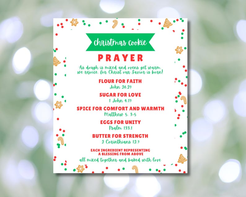 Christmas Cookie Tray Prayer Tag | Bible Verse Cookie Tag | Church ...