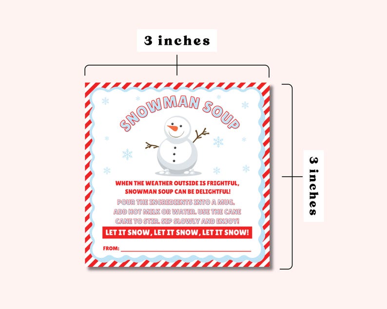 Snowman Soup Printable Tag | Snowman Soup Poem | Hot Chocolate Tag ...