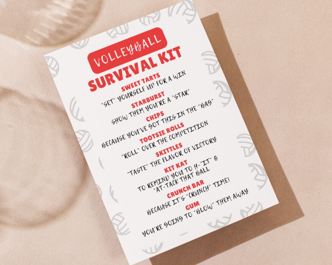 Volleyball Survival Kits Tag | Volleyball Team Gifts | Cheer Gift ...