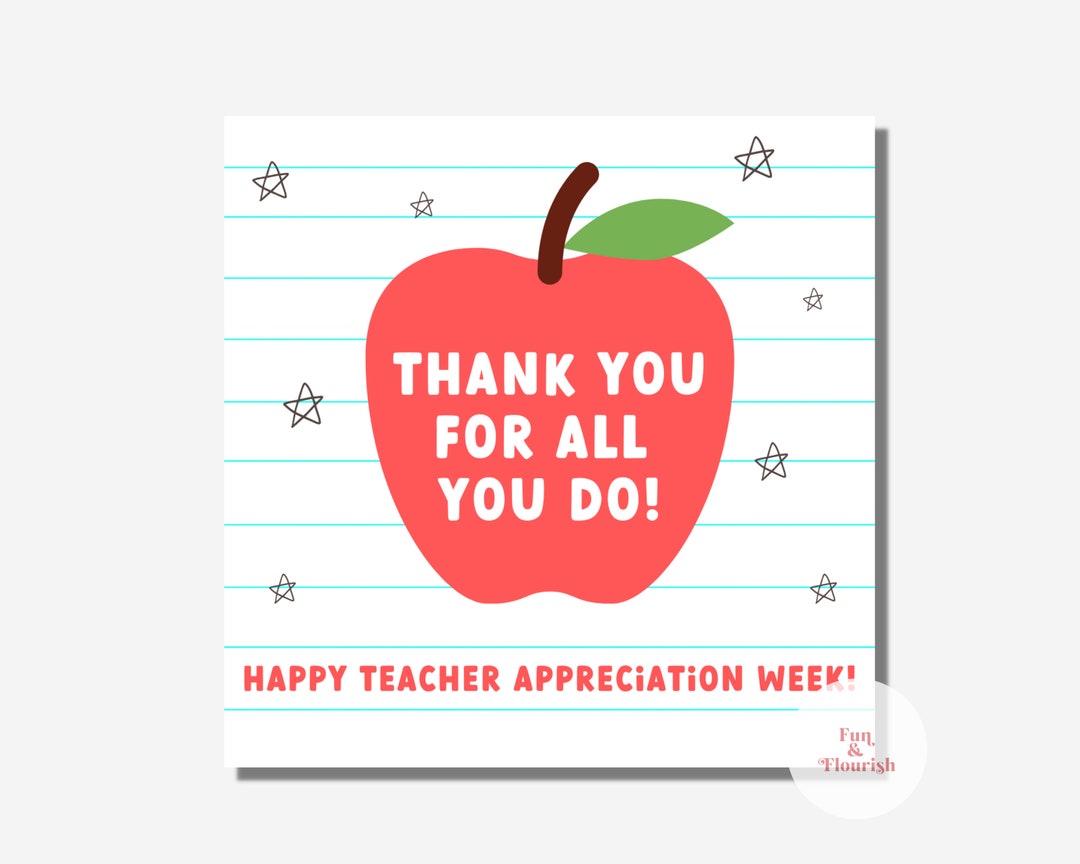 Teacher Appreciation Tag | End of Year Teacher Gift | Thank You Teacher ...