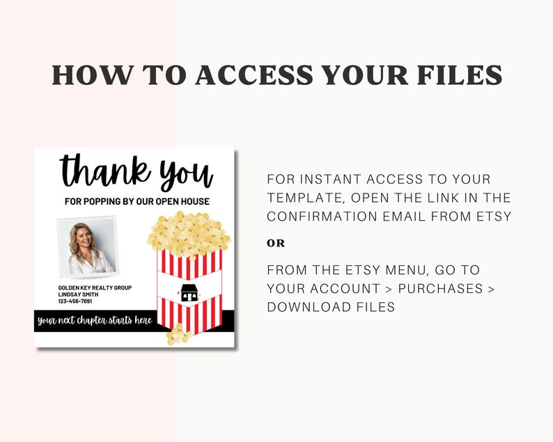 Real Estate Open House Popcorn Tag: Realtor Marketing Canva Template (3 ...