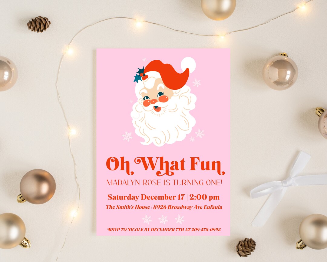 Oh What Fun Christmas Invitation | Christmas Party Template | Holiday ...