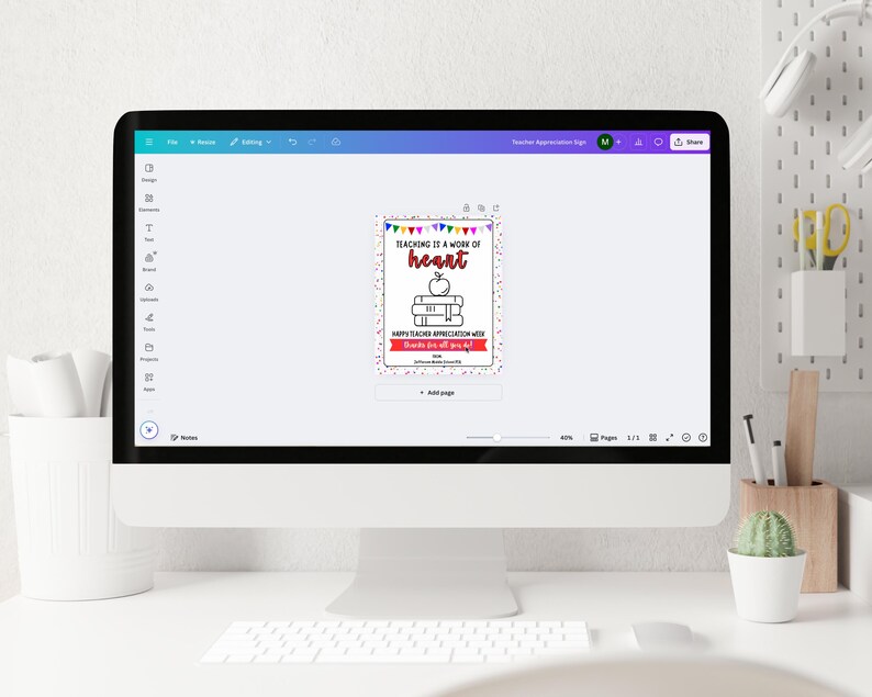 Editable Teacher Appreciation Sign: Canva Template (digital Download ...