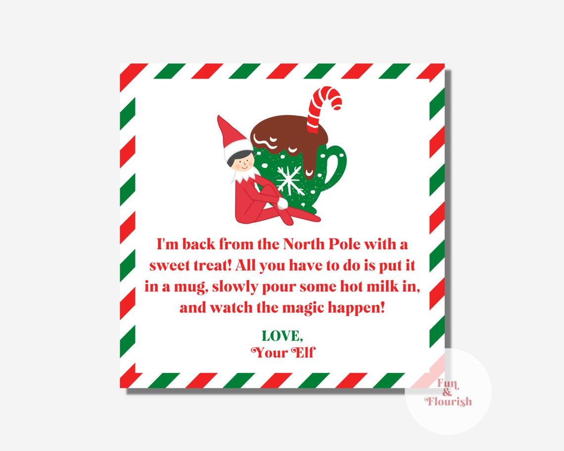 Elf Hot Cocoa Bomb Tag I'm Back From the North Pole - Etsy