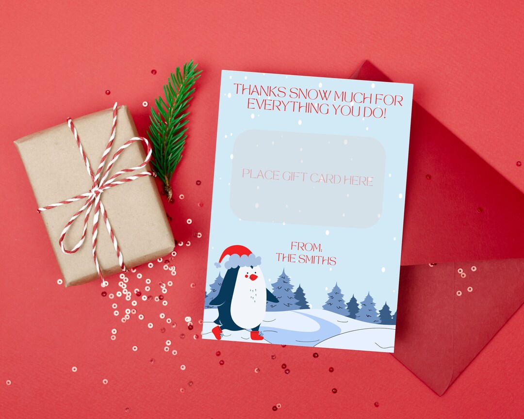 Teacher Christmas Gift Card Holder | Thank You Snow Much Gift Card ...