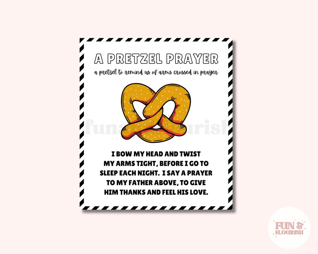 Pretzel Prayer Tag | VBS Kids Church Tag | Church Printable Tag ...