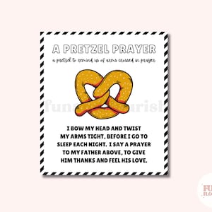 Pretzel Prayer Tag | VBS Kids Church Tag | Church Printable Tag ...