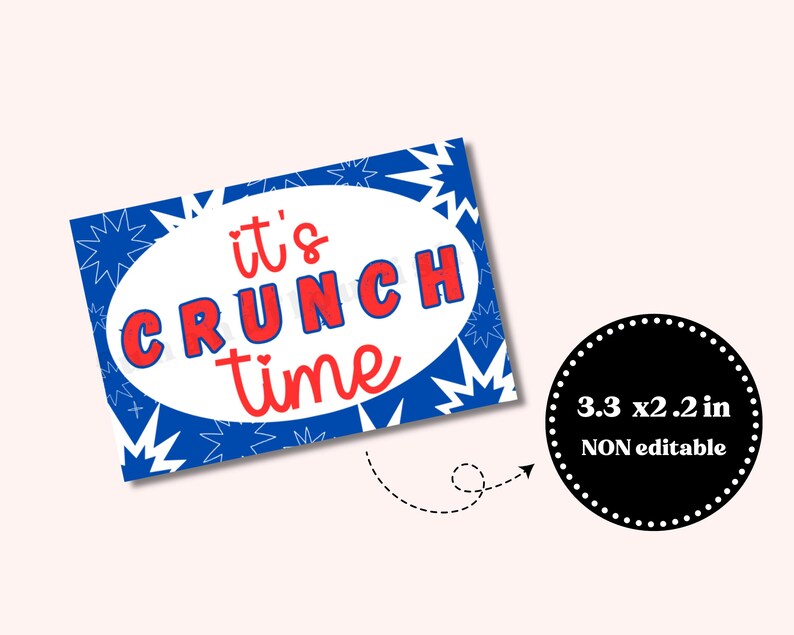Cheerleading Candy Favor Tag | It's Crunch Time | Cheerleader Tag ...