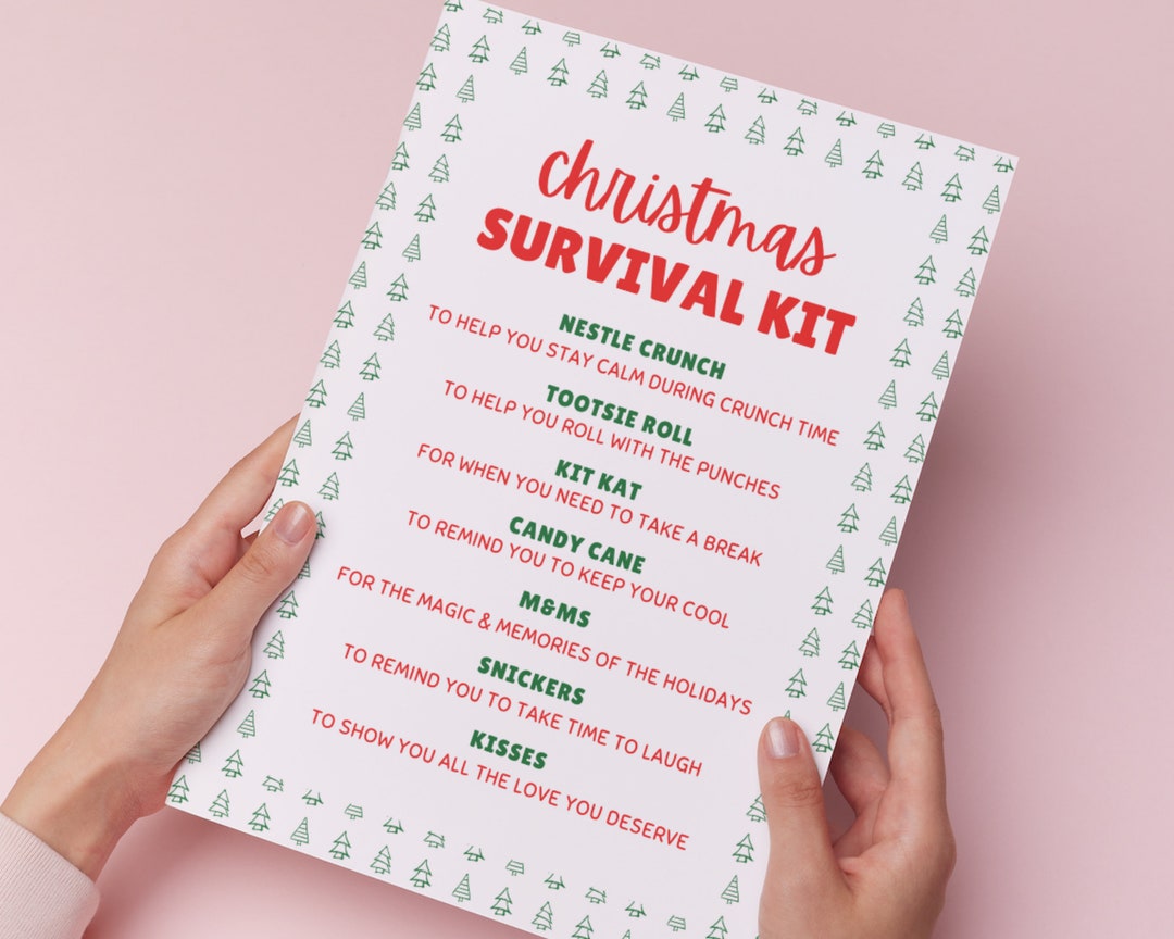 Christmas Survival Kit Printable | Staff Christmas Gift | Goody Bags ...