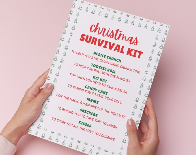 Staff Survival Kit Tag for Christmas Editable in Canva Staff ...