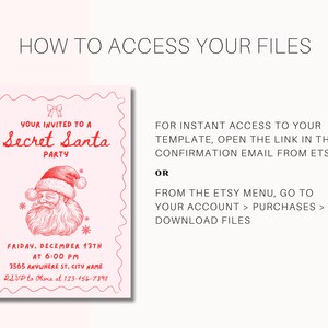 Secret Santa Party Invitation | Pink Christmas Invite | Holiday Party ...