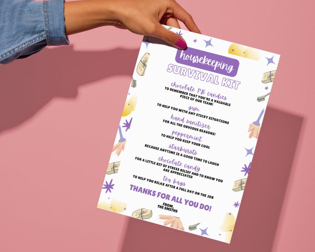 Housekeeper's Survival Kit Printable | Housekeeping Appreciation Week ...