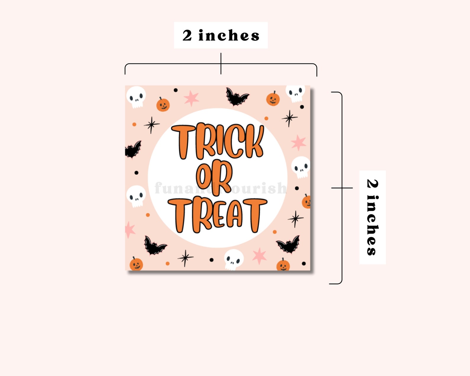 Printable Halloween Cookie Tag: Trick or Treat Design (PDF) - Etsy