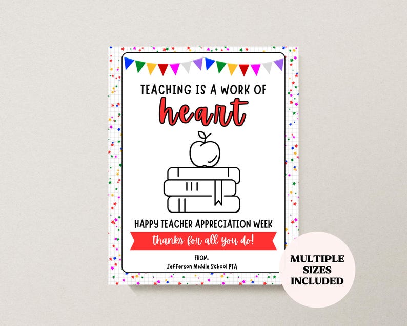 Editable Teacher Appreciation Sign: Canva Template (digital Download ...