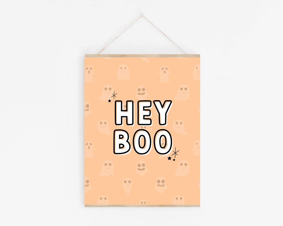 Hey Boo Ghost Print | Kids Halloween Party | Girly Halloween Decor ...