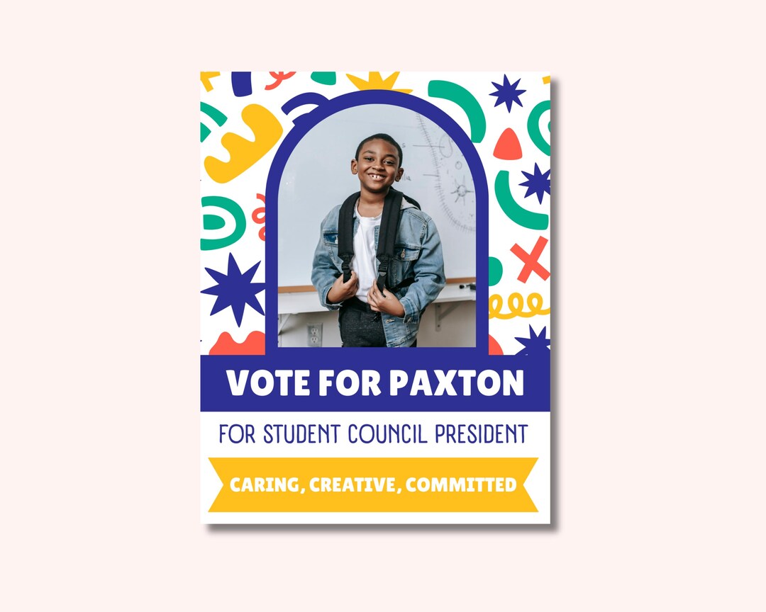 Editable Student Council Poster Template: Canva Election Flyer (5 Sizes ...