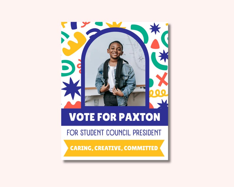 Editable Student Council Poster Template: Canva Election Flyer (5 Sizes ...