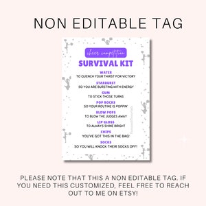 Cheer Competition Survival Kit Printable | Purple | Printable Cheer ...