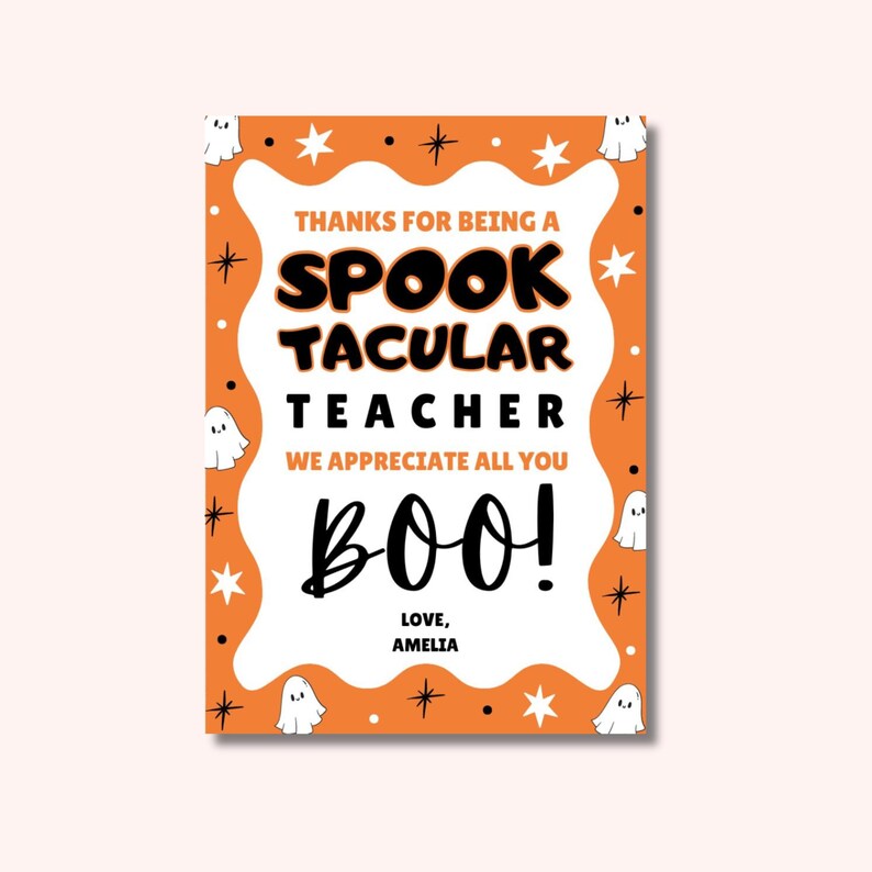 Printable Spooktacular Teacher Halloween Gift Tag | Halloween Teacher ...