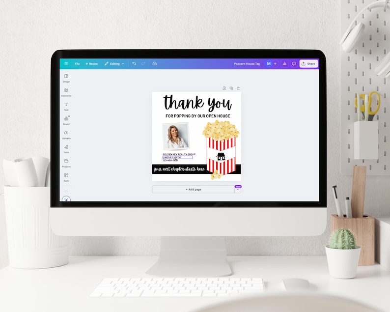 Real Estate Open House Popcorn Tag: Realtor Marketing Canva Template (3 ...