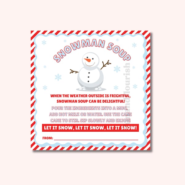Snowman Soup Poem - Etsy