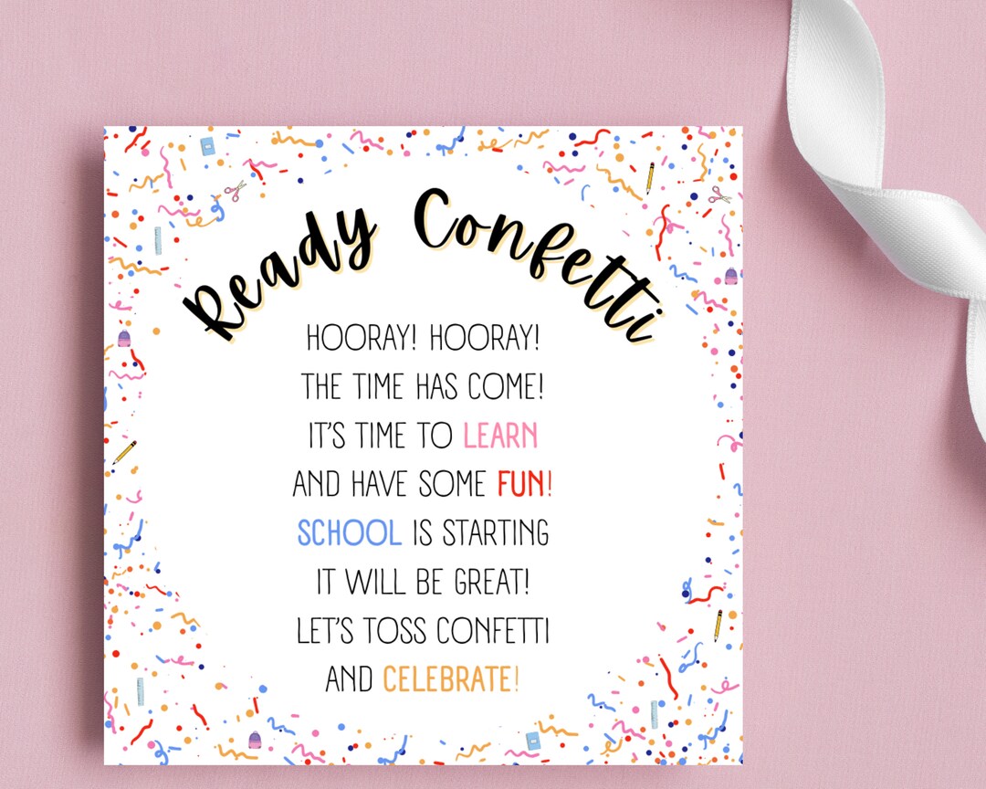 Ready Confetti Tag | Back to School | Night Before First Day of School ...