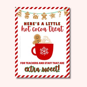 Printable Hot Cocoa Staff & Teachers Sign | Hot Chocolate Sign | Staff ...