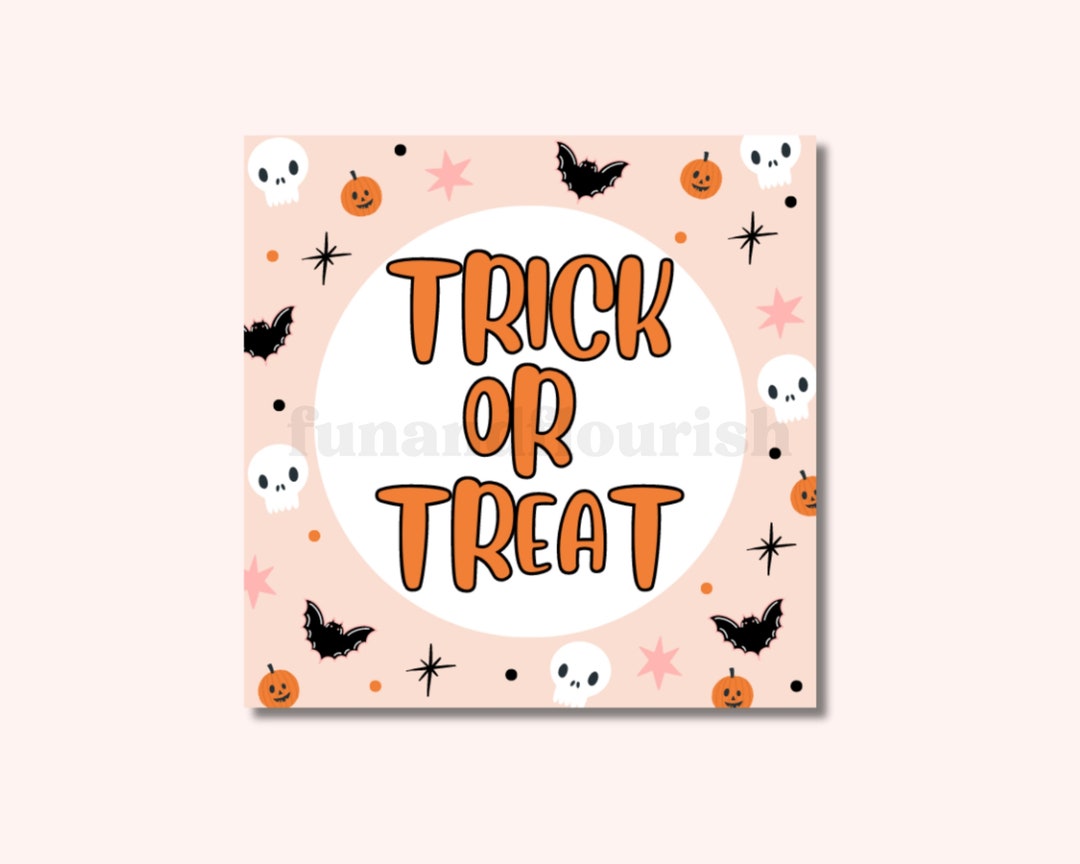 Printable Halloween Cookie Tag: Trick or Treat Design (PDF) - Etsy