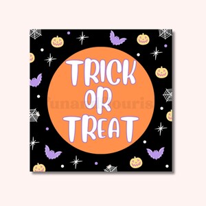 Printable Cookie Tag Trick or Treat | Halloween Treat Tag | 2 Inch ...