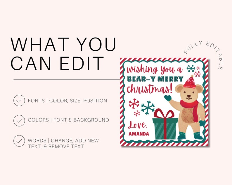 Have A Beary Merry Christmas Gift Tag | Christmas Class Party Favor ...