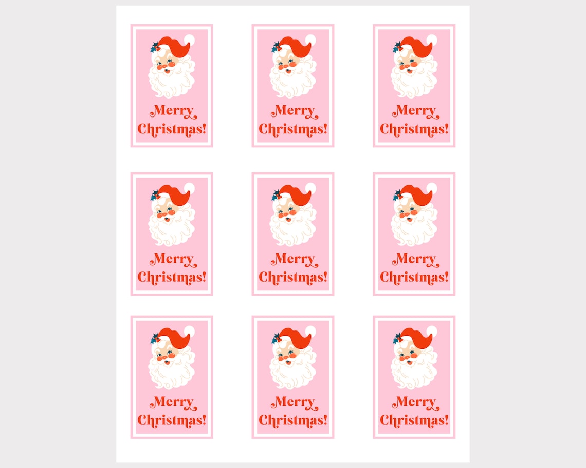 Pink Christmas Tags Printable | Printable Pastel Christmas Tags | Pink ...