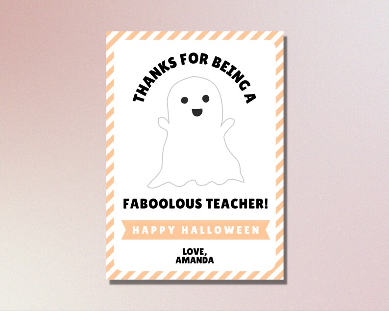 Halloween Teacher Gift Tag Template | Halloween Tag for Teacher ...