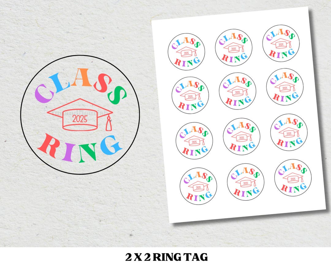 Class Ring Printable Tag: Graduation Favor (instant Download) - Etsy