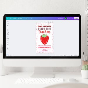 Printable Teacher Appreciation Tag | “berry Best Teacher” Strawberry ...