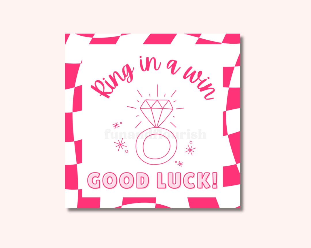 Editable Cheer Ring in A Win Printable Gift Tags, Good Luck Big, Game ...