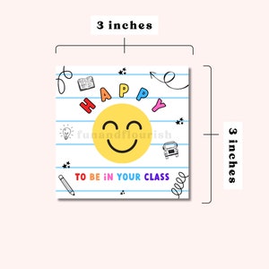 Welcome Back to School Teacher Gift Tags | Happy to Be in Your Class ...