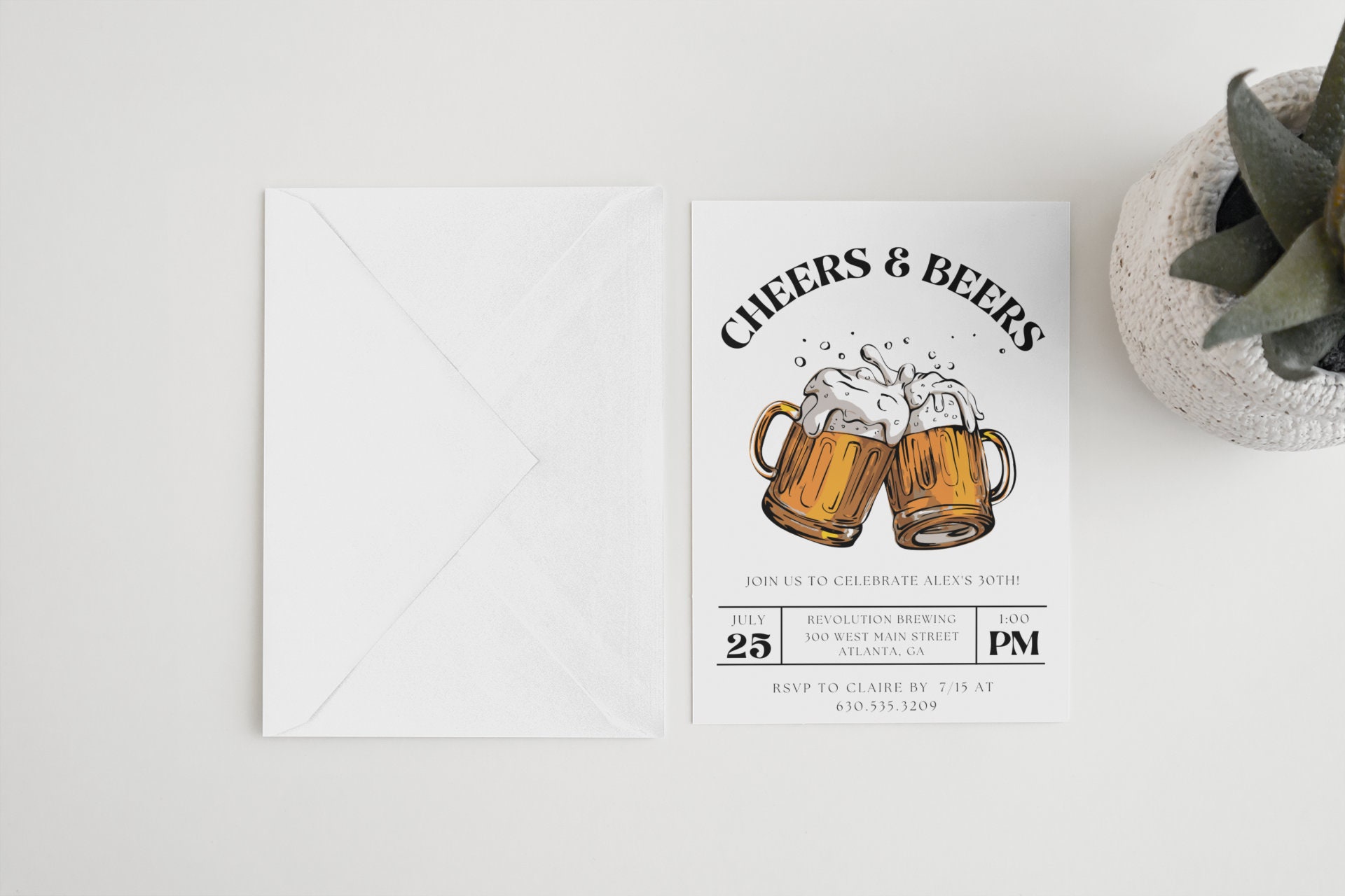 Cheers & Beers Birthday Invitation Beer Party Invite - Etsy