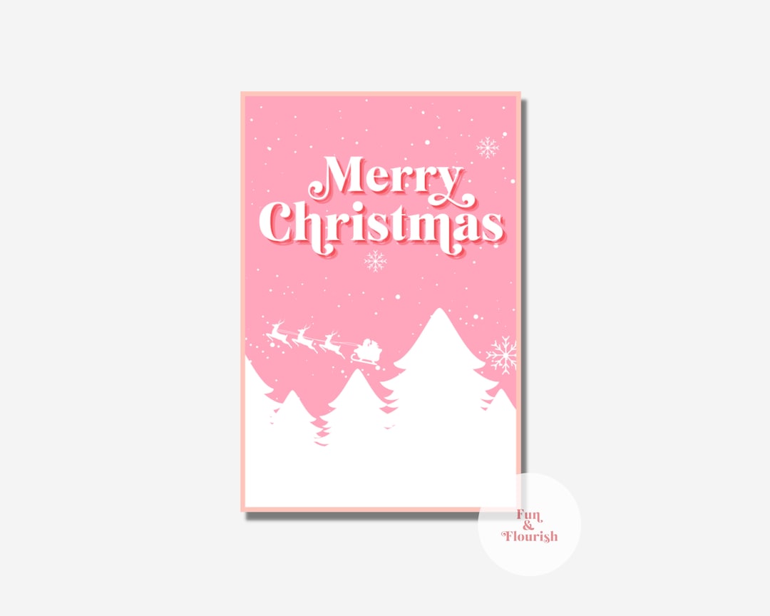 Pink Christmas Tags Printable | Printable Pastel Christmas Tags | Pink ...